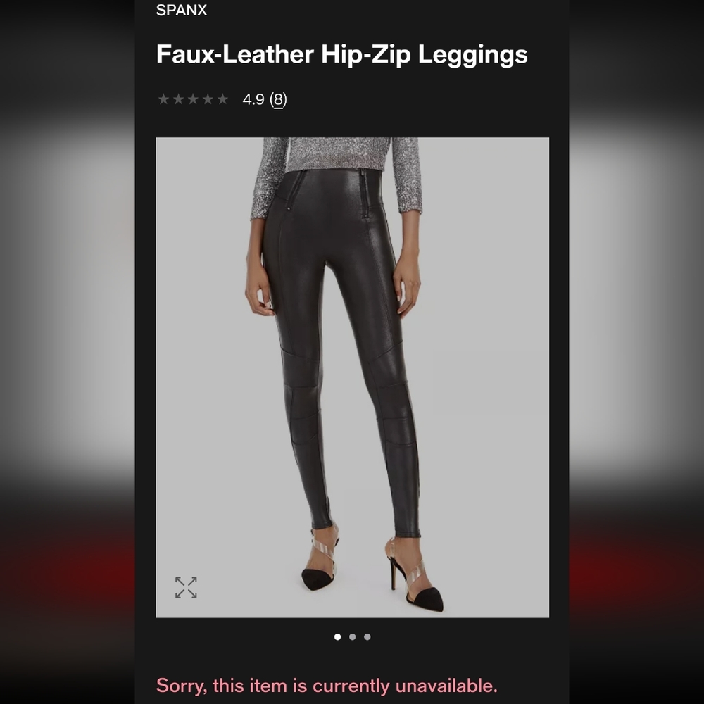 Spanx Faux Leather Hip Zip Leggings - Gem